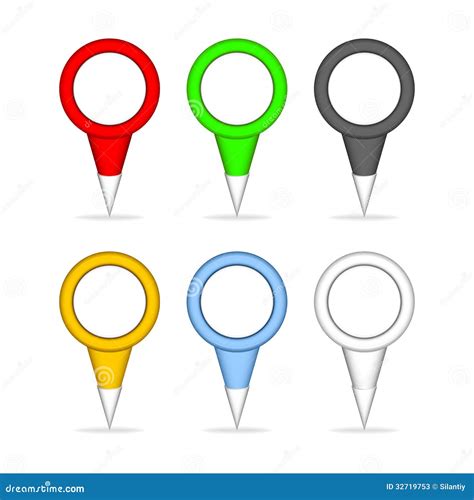 Colorful Pointers For The Map Stock Vector Illustration Of Colorful