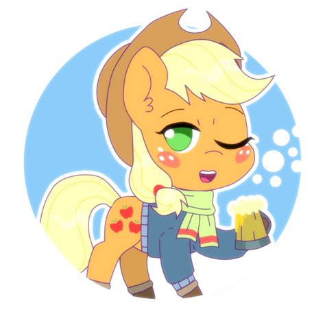 1274766 Safe Artist Omegaozone Character Applejack Blushing Boots Cider Clothing Coat
