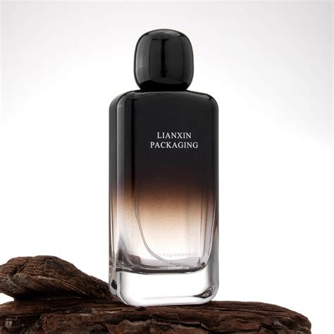 Gradient Black Rectangle Perfume Bottle Lianxin Glass Bottle Manufacturer