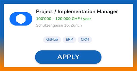 Project Implementation Manager Job In Zürich Blp Digital Ag
