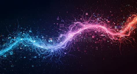 Abstract Representation Of An Ai Processor With Bright Data Streams And