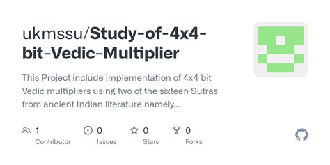 GitHub Ukmssu Study Of 4x4 Bit Vedic Multiplier This Project Include