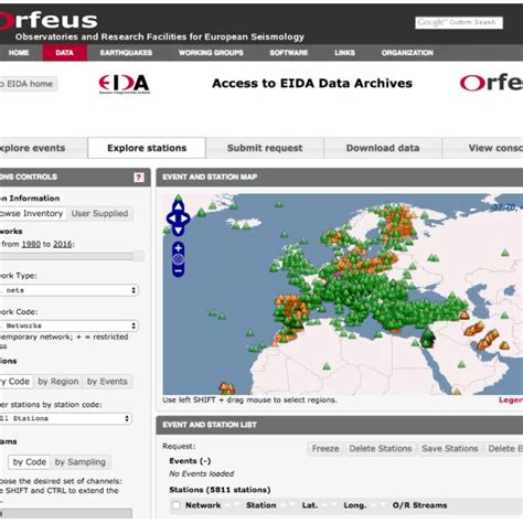 Eida Access Portal To The Seismic Data Download Scientific Diagram