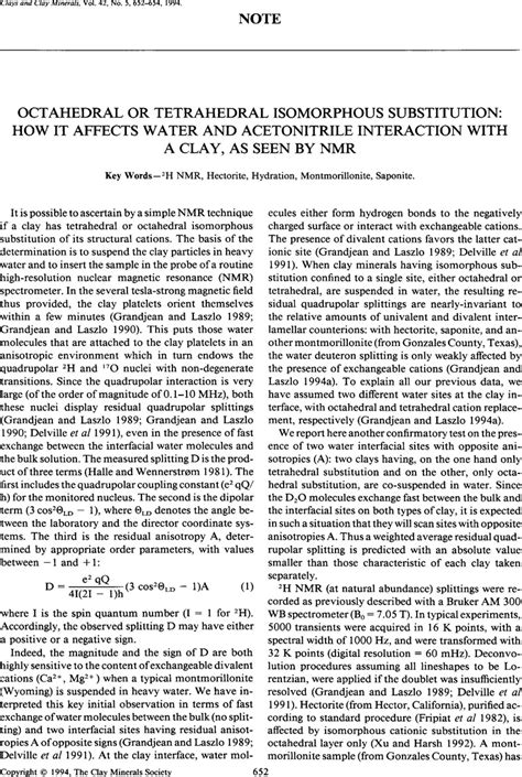 Octahedral Or Tetrahedral Isomorphous Substitution How It Affects