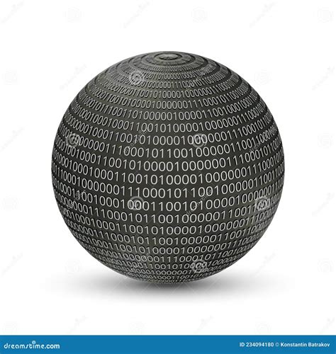 Abstract Sphere With Binary Numbers On The Surface Stock Vector