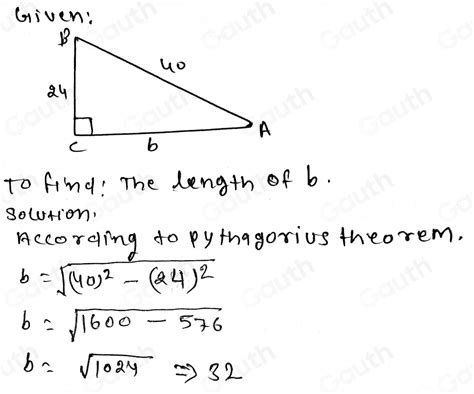 Solved A Find The Length Of B Y Using The Pythagorean Theorem Fnter Geometry