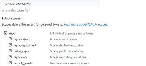 Error When Trying To Pushmirror Gitlab Private Project To Github