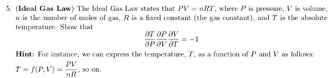 Solved Ideal Gas Law The Ideal Gas Law States That PV Chegg Com