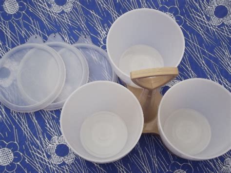 Retro Tupperware Relish Condiment Carrier Server Rack And Jars W Lids