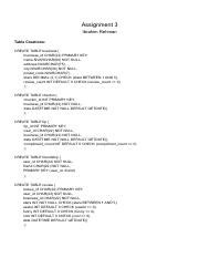 Assignment3 Pdf Assignment 3 Ibrahim Rehman Table Creations CREATE