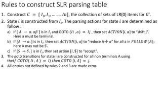 Slr Parser Practice Problems Pptx