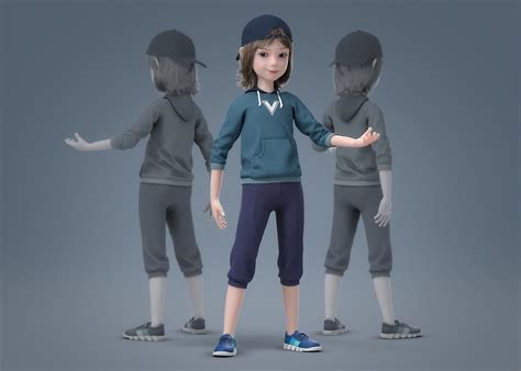 Cartoon Boy Rigged 3d Model Rigged Cgtrader
