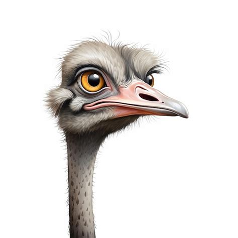 Premium Photo Cartoon Character Ostrich Isolated On White Background