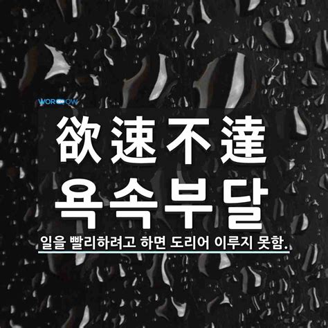 한자 欲速不達 욕속부달