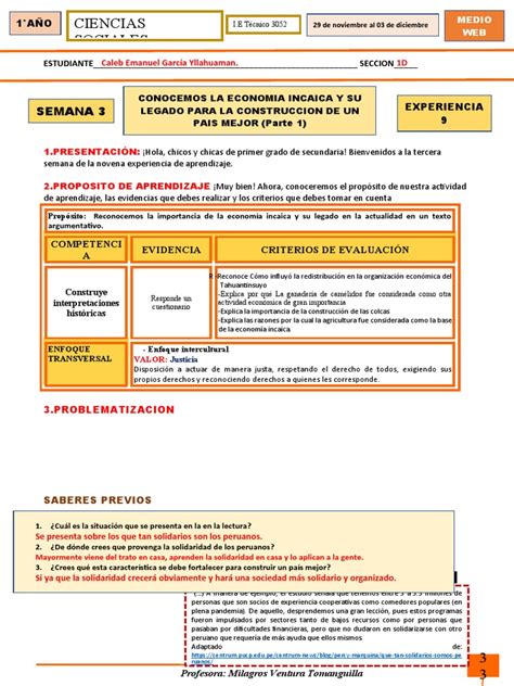 1°año semana 3 cc ss exp 9 pdf imperio inca agricultura