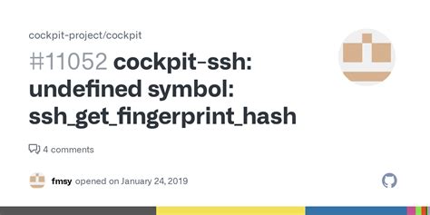 Cockpit Ssh Undefined Symbol Sshgetfingerprinthash · Issue 11052