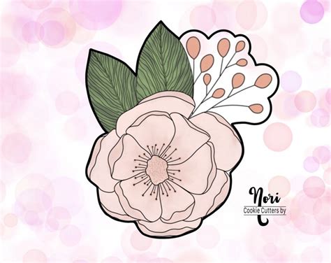Floral Rectangle Plaque Cookie Cutter Cookie Cutters By Nori Etsy