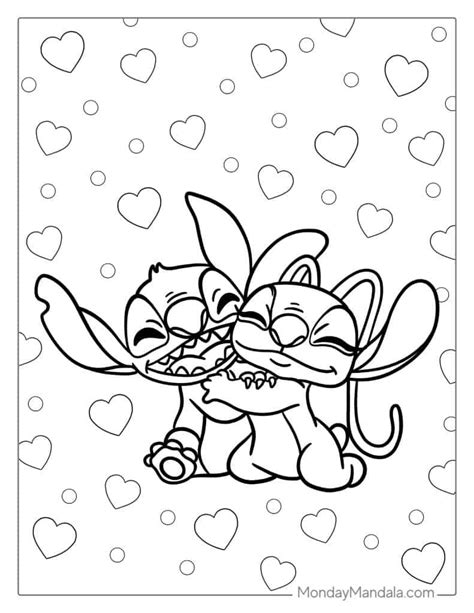 Printable Stitch And Angel Coloring Pages Colorful Moments
