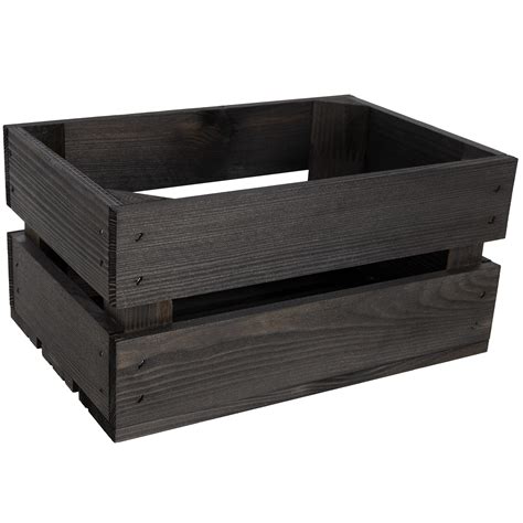 Creative Deco Caisse En Bois Noir 30 X 20 X 15 Cm Caisse En Bois