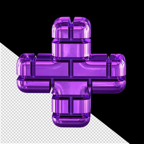 Premium Psd Symbol Made Of Purple Bricks