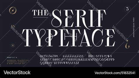 Classic Serif Font Headline Alphabet Royalty Free Vector