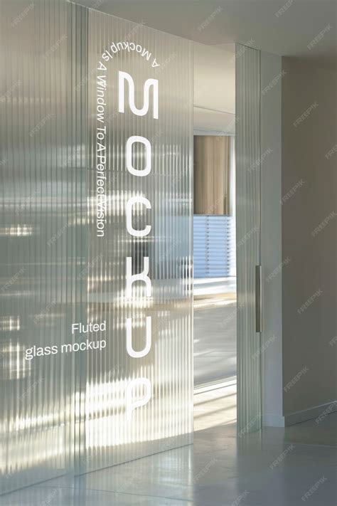 Premium Psd Fluted Glass Door Mockup