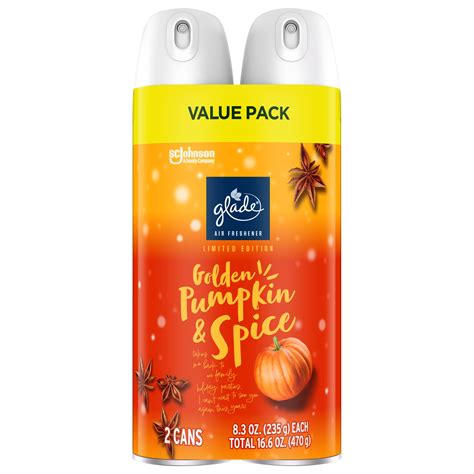 2 Count Glade Air Freshener 8 3 Oz Room Spray Golden Pumpkin And Spice
