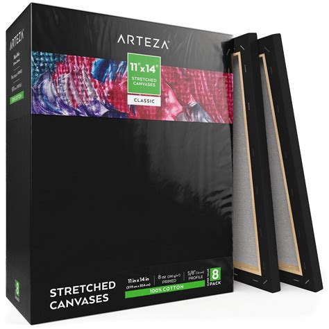Classic Stretched Canvas Black 11 X 14 Pack Of 8