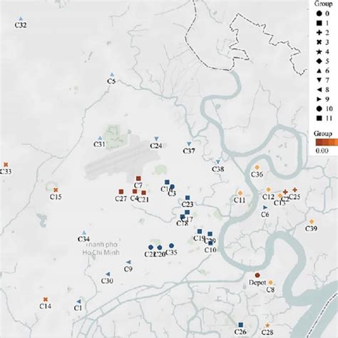 Customer And Cluster Locations From Capacitated K Means Clustering