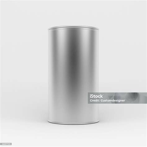 회색 배경 3d 렌더링에 금속 주석 수 있습니다 원기둥에 대한 스톡 벡터 아트 및 기타 이미지 원기둥 0명 강철 Istock