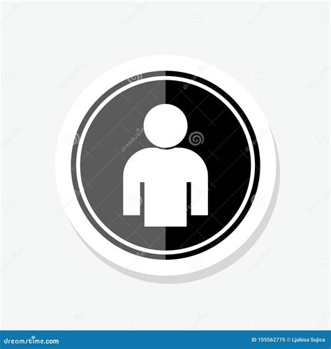Icono Humano De La Etiqueta Engomada En Círculo Negro Icono Del Perfil