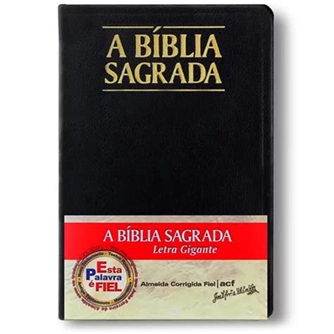 Bíblia Sagrada ACF Letra Gigante Luxo Preta Shopee Brasil