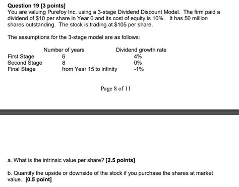 Solved Question 19 3 Points You Are Valuing Purefoy Inc Chegg