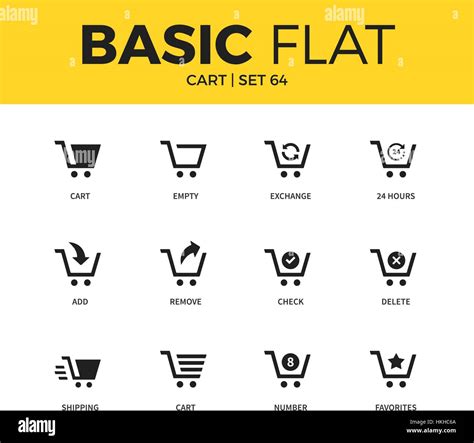Basic Set Of Cart Icons Stock Vector Image Art Alamy