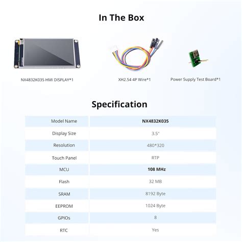 Nextion 35 Enhanced Hmi Display Module Nx4832k035 Resistive Lcd Tft