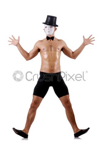 Naked Muscular Mime Isolated On White Stock Photo Crushpixel