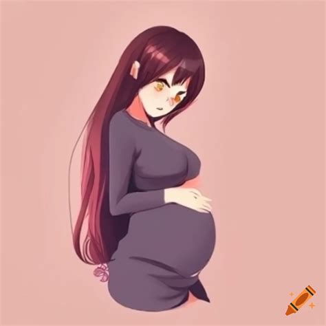 Anime Artwork Of A Pregnant Character On Craiyon