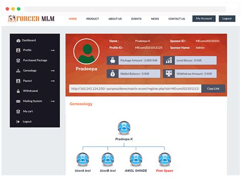 Readymade Matrix Ecommerce Distributor Script Mlm Website