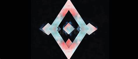 Angular Triangular Watercolor Forms With Sharp Geometric Design On A Black Background Stock