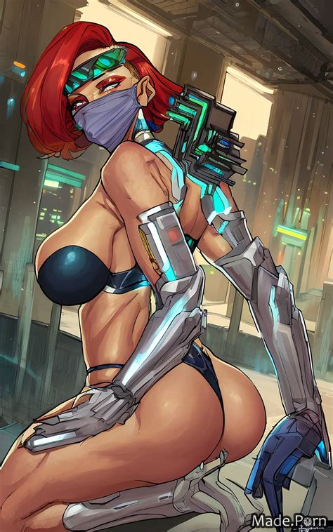 Porn Image Of Crystal Pouting Lips Chrome Chubby Short Face Mask Kneeling Created By AI