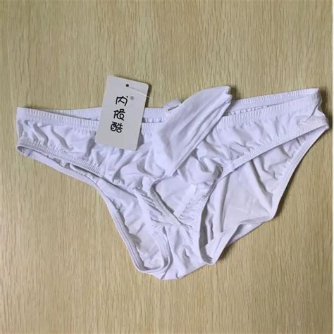 남자 속옷 코끼리 팬티 얼음 실크 속옷 섹시한 남근 칼집 망 오픈 홀 속옷 Cuecas 게이 브랜드 반바지 팬티briefs Brandpenis Sheathopen