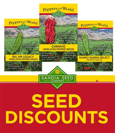 Discounted Pepper Seed 3 Packs Sandia Seed Company