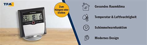 TFA Dostmann Comfort Control Digitales Thermo Hygrometer 30 5011 Mit