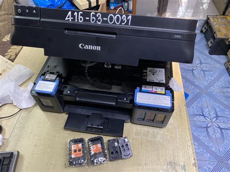 ซ่อมเครื่อง ปริ้นเตอร์ Canon G4010 เติมหมึกผิดยี่ห้อ เปลี่ยนหัวพิมพ์และเติมหมึก Jry Computer