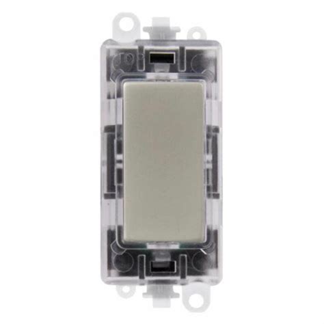 Click GM2008RTPN GridPro Pearl Nickel 250V Illuminated Blank Module Red LED Insert