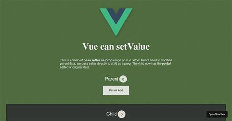 Vue Setvalue As React Codesandbox
