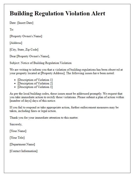Letter Template For Building Code Violation Notice Free Samples In Pdf Letterin