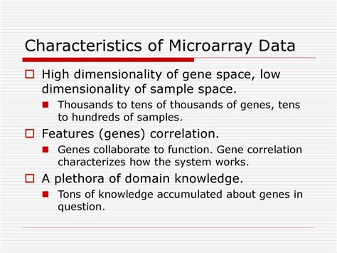 Microarray Data Set The Microarray Data Set We Are Dealing With Is