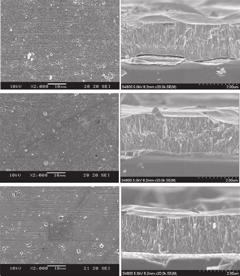 Sem Surface Morphology And Cross Sectional View Of The A Tin B