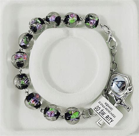 Różaniec Na Rękę Ze Szkła Weneckiego Do Św Rity 14124247385 Allegropl